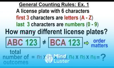 Learn Statistics Ch 8 Combinations and Permutations 5 of 22 General Counting Rules Ex 1 - Mind ...