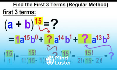 Learn Algebra Ch 49 Binomial Theorem 16 of 18 Find the First 3 Terms ...