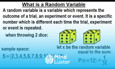 Learn Statistics Ch 5 Discrete Random Variable 1 of 27 What is a Random Variable - Mind Luster