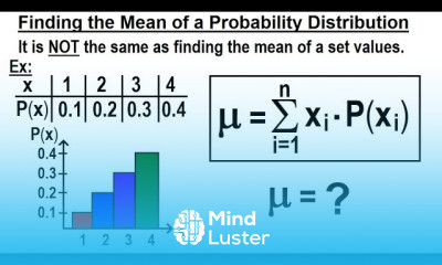 Learn Statistics Ch 5 Discrete Random Variable 11 of 27 Finding the Mean of a Probability ...