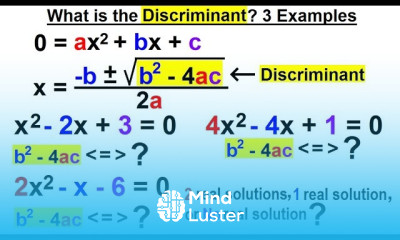 Learn Algebra Ch 27 The Discriminant 2 of 11 What is the Discriminant 3 ...