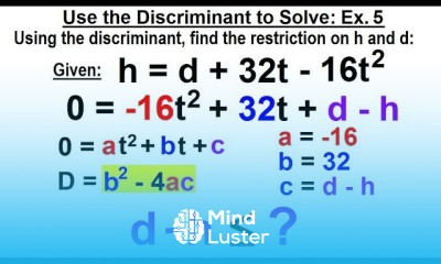 Learn Algebra Ch 27 The Discriminant 11 of 11 Use the Discriminant to ...