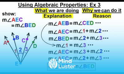 Learn Geometry Ch 2 Reasoning and Proofs 45 of 46 Using Algebraic ...