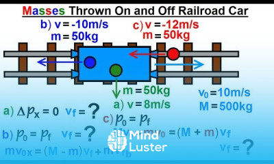 Learn Physics Test Your Knowledge Momentum 6 of 20 Mass Thrown On and ...