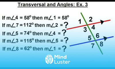 Learn Geometry Ch 4 Lines and Angles 17 of 37 Transversals and Angles ...