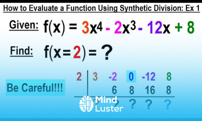 Learn Algebra Ch 50 Synthetic Division 6 of 16 Using Synthetic Division ...