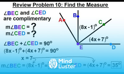 Learn Geometry Ch 1 Basic Concepts 44 of 49 Review Problem 10 Find the Measure - Mind Luster