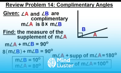 Learn Geometry Ch 1 Basic Concepts 48 of 49 Review Problem 14 Complimentary Angles - Mind Luster