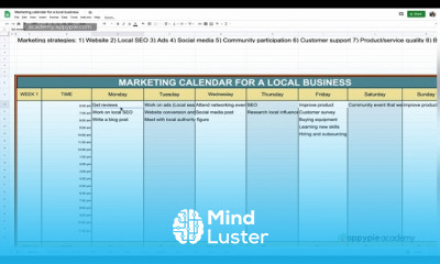 Learn Expanding into a full marketing calendar Lesson 122 - Mind Luster