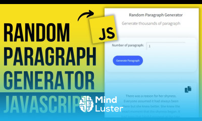 Learn Build Random Paragraph Generator using JavaScript Complete Tutorial - Mind Luster