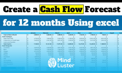 Learn How to Create a Cash Flow Forecast for 12 months Using excel - Mind Luster