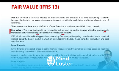Learn Fair Value IFRS 13 ACCA SBR lectures - Mind Luster
