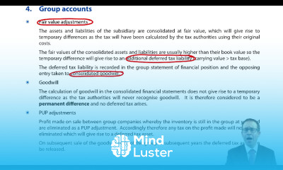 Learn Deferred tax IAS 12 Group accounts ACCA SBR lectures - Mind Luster
