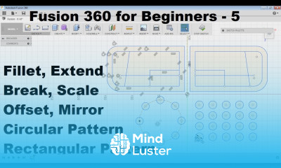 Learn Fusion 360 Tutorial for Beginners 5 Sketch Fillet Extend Break Scale Offset Mirror Pattern ...