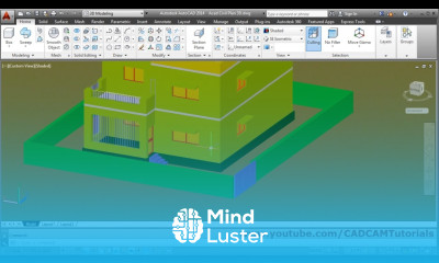 Learn AutoCAD 3D House Modeling Tutorial Beginner Basic 6 - Mind Luster