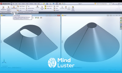 Learn SolidWorks Lofted Bend Tutorial SolidWorks Sheet Metal Cone Tutorial Sheet Metal ...