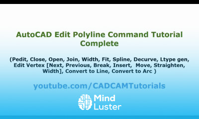 Learn AutoCAD Pedit Command Tutorial Complete Edit Polyline Width Thickness Edit Vertex Join ...