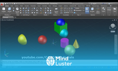 Learn AutoCAD 3D Sphere Command Tutorial Complete Half Sphere Diameter Tan Tan Radius 3 Points ...