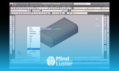 Learn AutoCAD 3D Modeling Basic Tutorial Video for Beginner 2 - Mind Luster