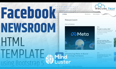 Learn Designing Facebook Newsroom HTML Template Using Bootstrap 5 HTML Project Tutorial - Mind ...