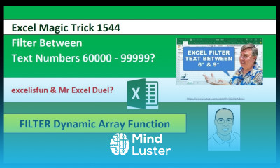 Learn Excel Magic Trick 1544 FILTER Array Function to Filter Between Upper Lower Text Number ...