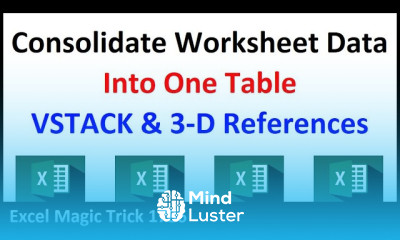 Learn VSTACK 3 D References Combine Worksheet Data into One Table Excel ...