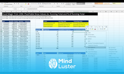 Learn Excel Magic Trick 1396 PivotTable Show Values As Running Total and of Running Total 2 ...