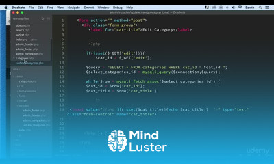 Learn 10 Updating or Editing Categories part 2 CMS CATEGORIES MORE PHP COURSE CMS PROJECT - Mind ...