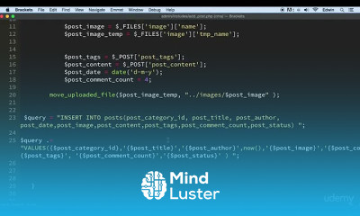 Learn 5 Inserting Post Data From admin CMS POSTS PHP COURSE CMS PROJECT - Mind Luster