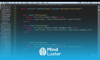 Learn 7 Creating the HTML edit form post page CMS POSTS PHP COURSE CMS PROJECT - Mind Luster