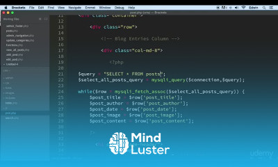 Learn 13 Adding Individual Post Page and Link CMS POSTS PHP COURSE CMS PROJECT - Mind Luster