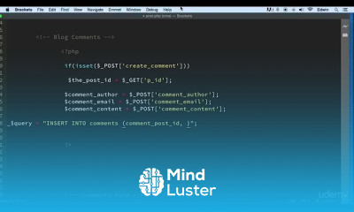 Learn 6 Creating the Frond End comment insert query CMS COMMENTS PHP COURSE CMS PROJECT - Mind ...