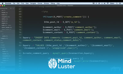Learn 7 Finishing the query to send comment data Front end CMS COMMENTS PHP COURSE CMS PROJECT ...