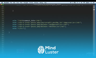 Learn 9 Deleting comments CMS COMMENTS PHP COURSE CMS PROJECT - Mind Luster