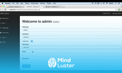 Learn 9 Adding users in admin part 4 and final CMS USERS PHP COURSE CMS PROJECT - Mind Luster