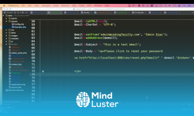 Learn 6 Sending code over email FORGOT PASSWORD SYSTEM SENDING EMAIL PHP COURSE CMS PROJECT ...