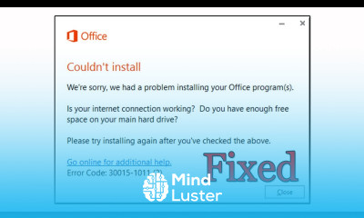 Learn FIX Microsoft Office Error Code 30015 1011 2 0 1036 0 Office 365 ...