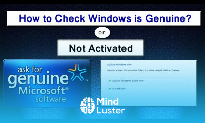 Learn How to Check Windows is Genuine Not Genuine Activate Windows or ...