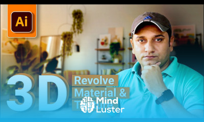 Learn 3D Revolve Material Texture in Adobe Illustrator Hindi Class 4 - Mind Luster