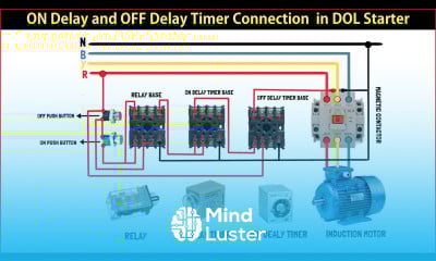 Learn ON Delay and OFF Delay Timer Connection in DOL Starter - Mind Luster