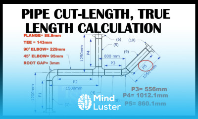 Learn How to calculate the cut length true length of pipes in a drawing - Mind Luster