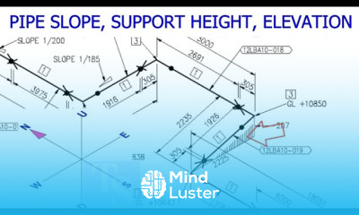 Learn Pipe Slope Rotation Support height calculation North South ...