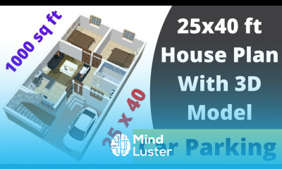 Learn 1000 sqft house design II 25 x 40 ghar ka naksha II 25 x 40 house plan with car parking ...