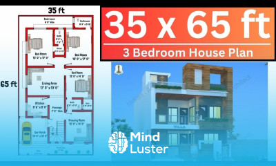 Learn 35 x 65 House Plan 35x65 House Design 35x65 Ghar ka Naksha East Facing House Plan - Mind ...