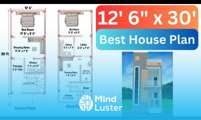 Learn 12 x 30 House Plan 12 6 x 30 House Design 12x30 Ghar ka Naksha 2 ...