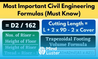 Learn 10 Most Important Civil Engineering Formulas Basic Civil Engineering Knowledge Fresher ...