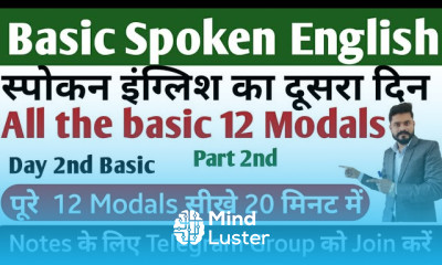 Learn DAY 2nd 12 Modals fully explained with Examples Day 2nd part 2 - Mind Luster