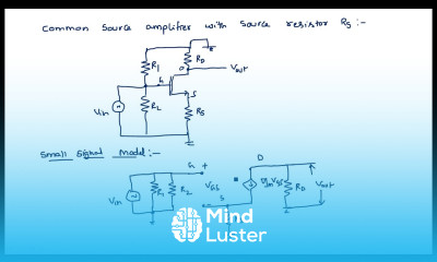 Learn MOS Transistor Common source amplifier with source resistor VLSI Lec 65 - Mind Luster
