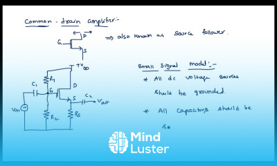 Learn Common drain amplifier MOS transistor VLSI Lec 66 - Mind Luster