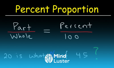 Learn Part Whole Percent Proportion Word Problems - Mind Luster